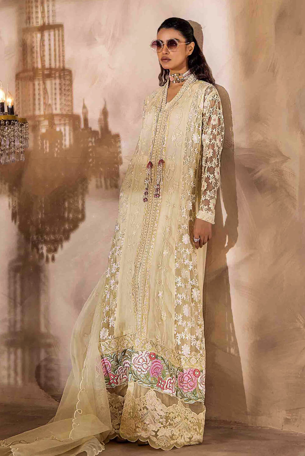 ISHA – Elegant Long Floral Dress | RANIA Collection – Shireen Lakdawala